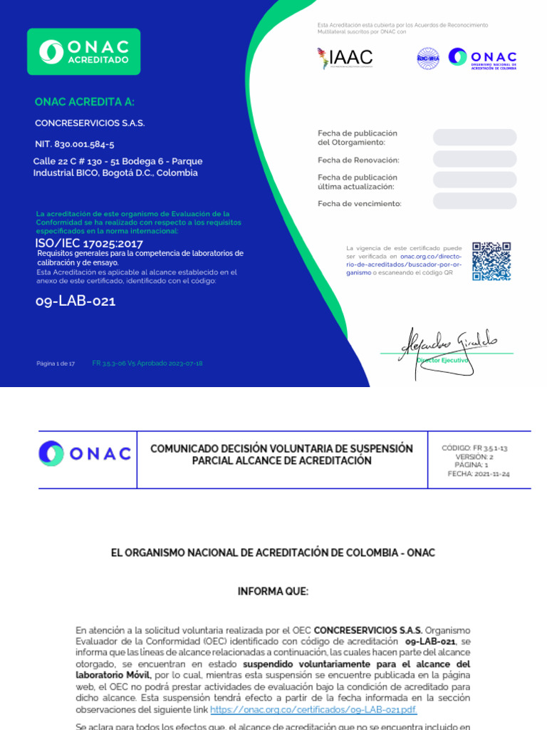 09-LAB-021 Certificado Concreservicios 2023-10 | PDF