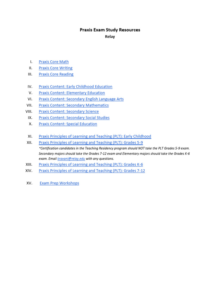 Praxis Study Resources | PDF