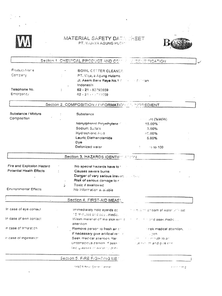 Msds Bowl Getter | PDF