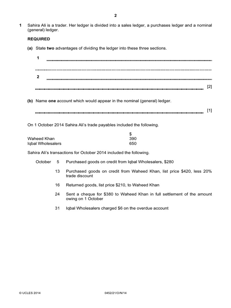 Sahira Ali's Ledger Management Guide | PDF | Accounts Payable | Credit