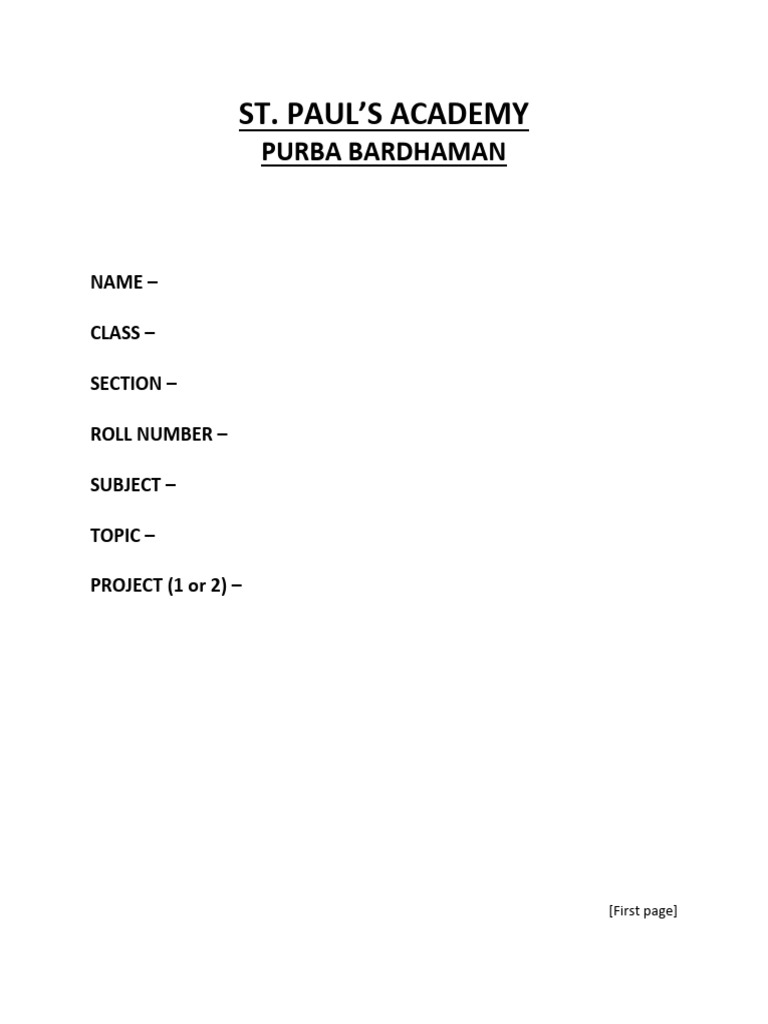 First Page of Project | PDF