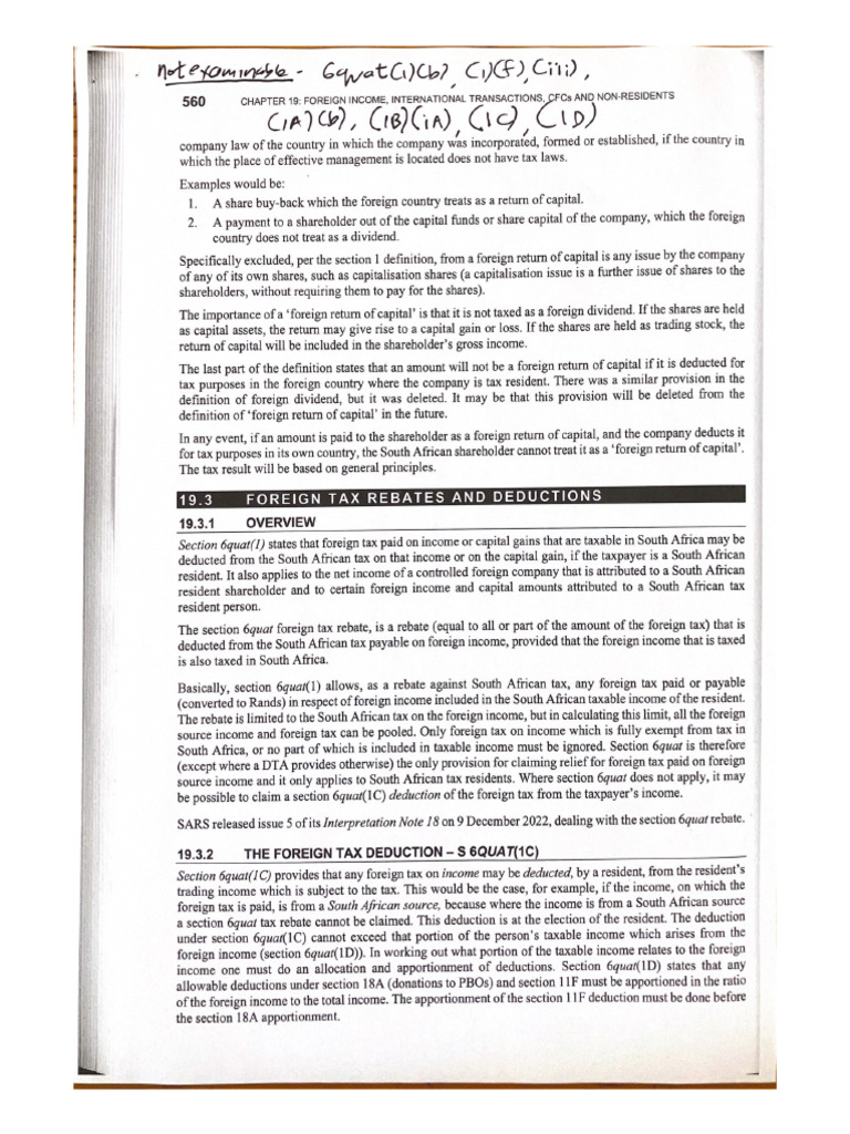 Chapter 19 Foreign Income, International Transactions, Cfcs and Non ...