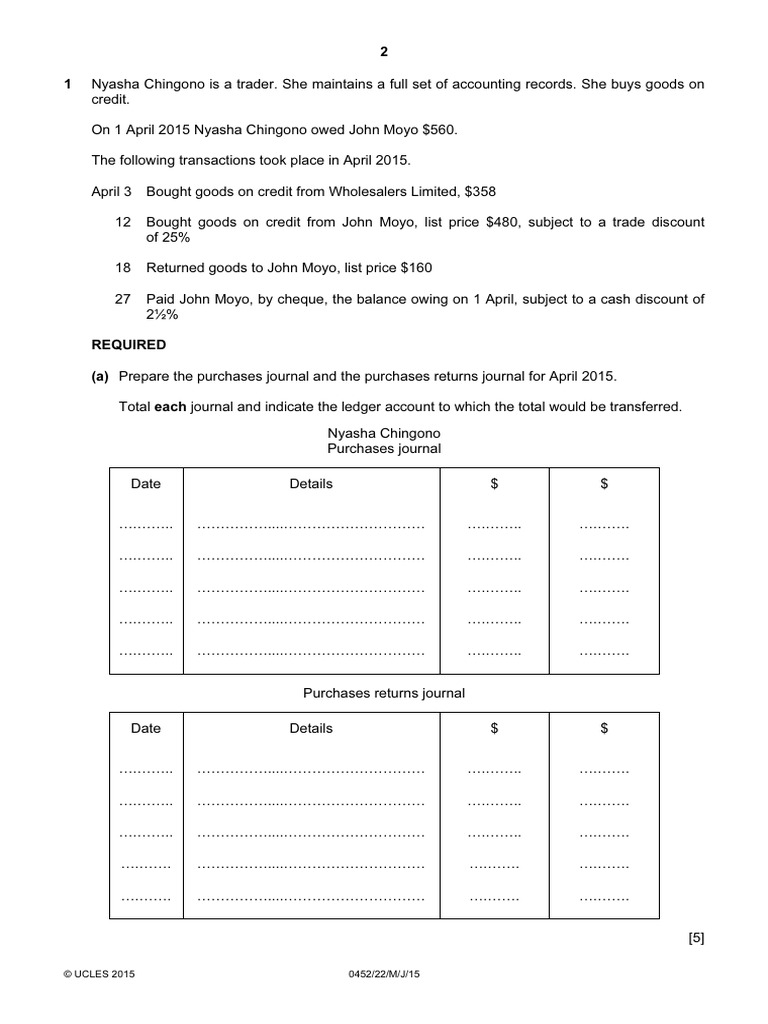 Accounting Transactions for Trader Nyasha Chingono | PDF | Market ...