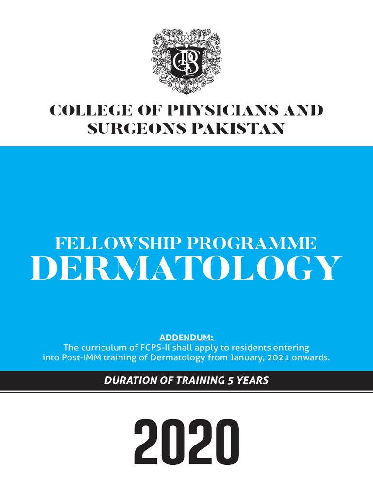 FCPS Dermatology 2020 (Oct) - Addendum Updated 18.3.2021 | PDF