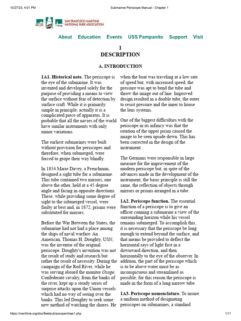Submarine Periscope Manual - Chapter 1 | PDF