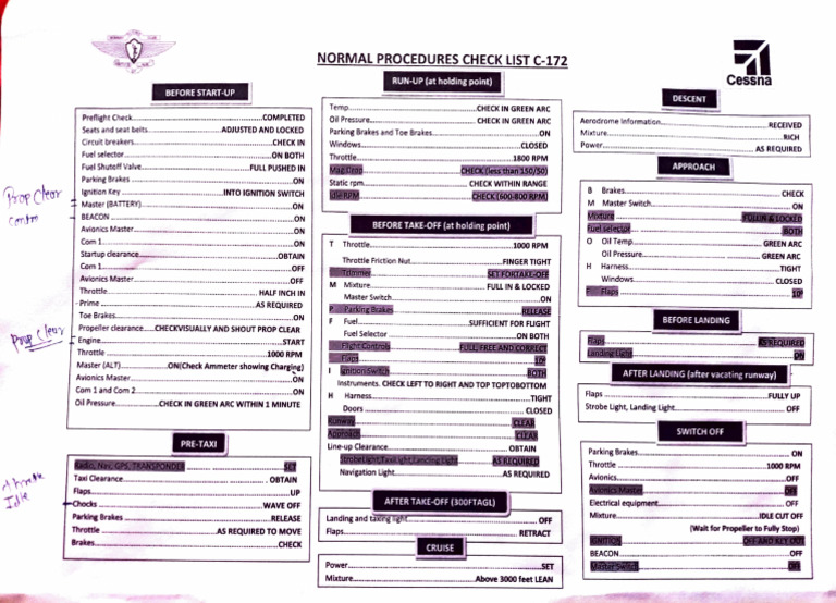 C 172 Checklist | PDF