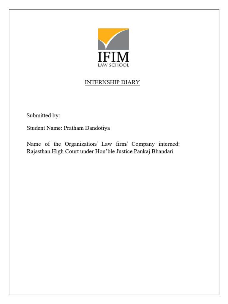 Internship Diary | PDF