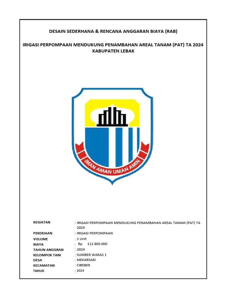SUMBER WARAS 1 - PONDASI RUMAH POMPA NAIK BAK 4x4 | PDF
