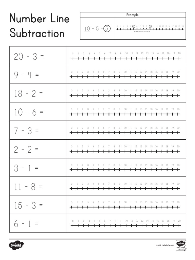 Us M 2548602 Number Line Subtraction From 20 Activity Sheet - Ver - 2 | PDF