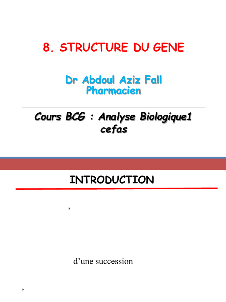 8.structure Du Géne - BCG | PDF