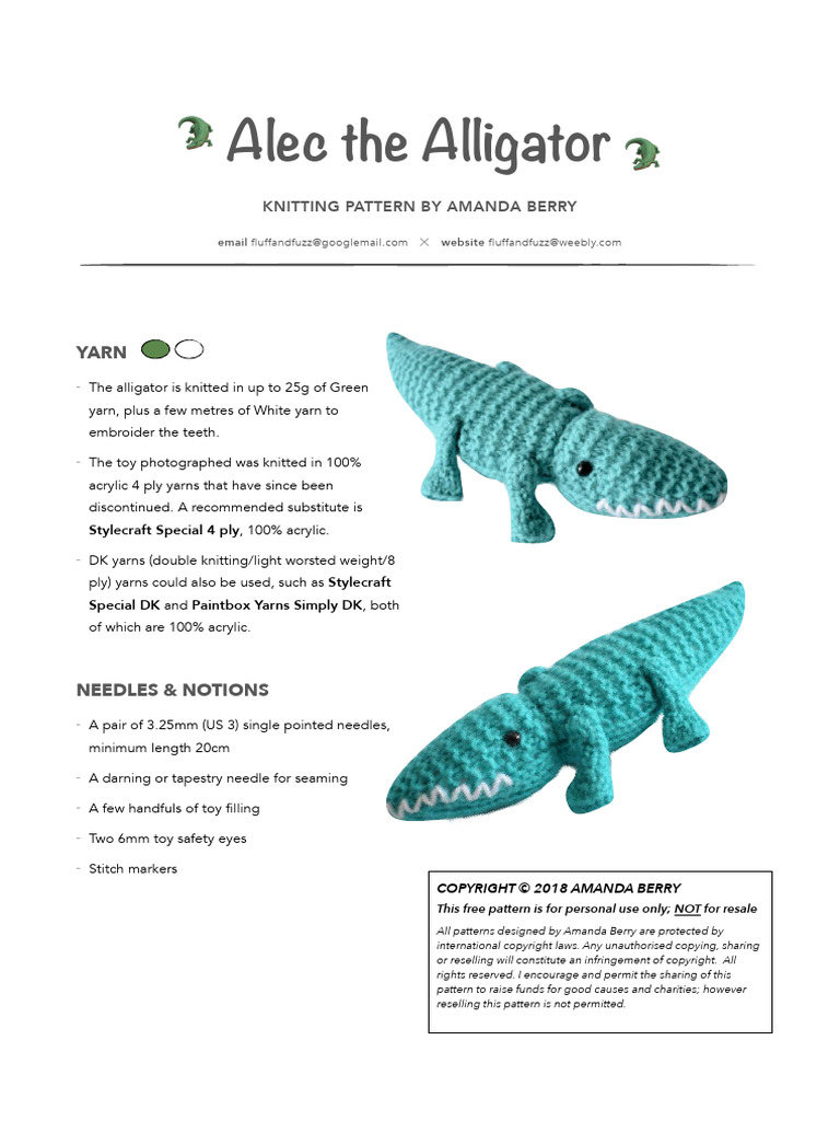 Alec+the+Alligator Chart đan cá sấu | PDF
