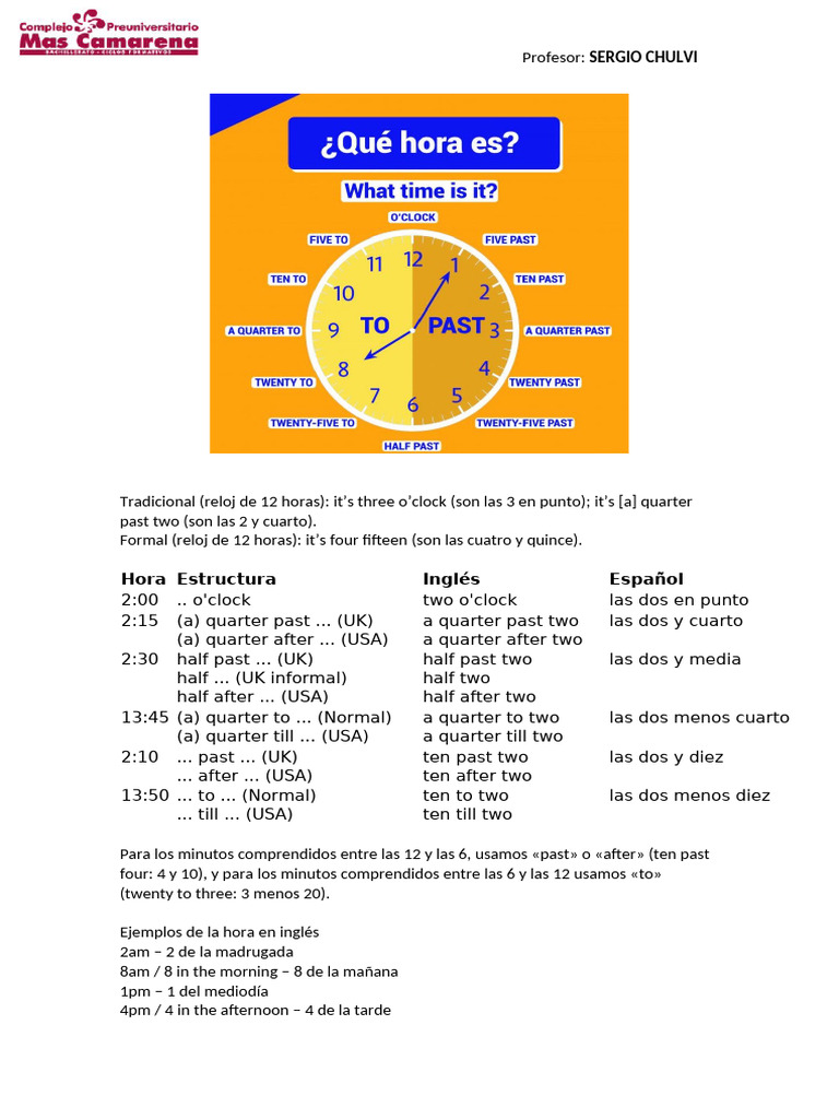 Hours English | PDF
