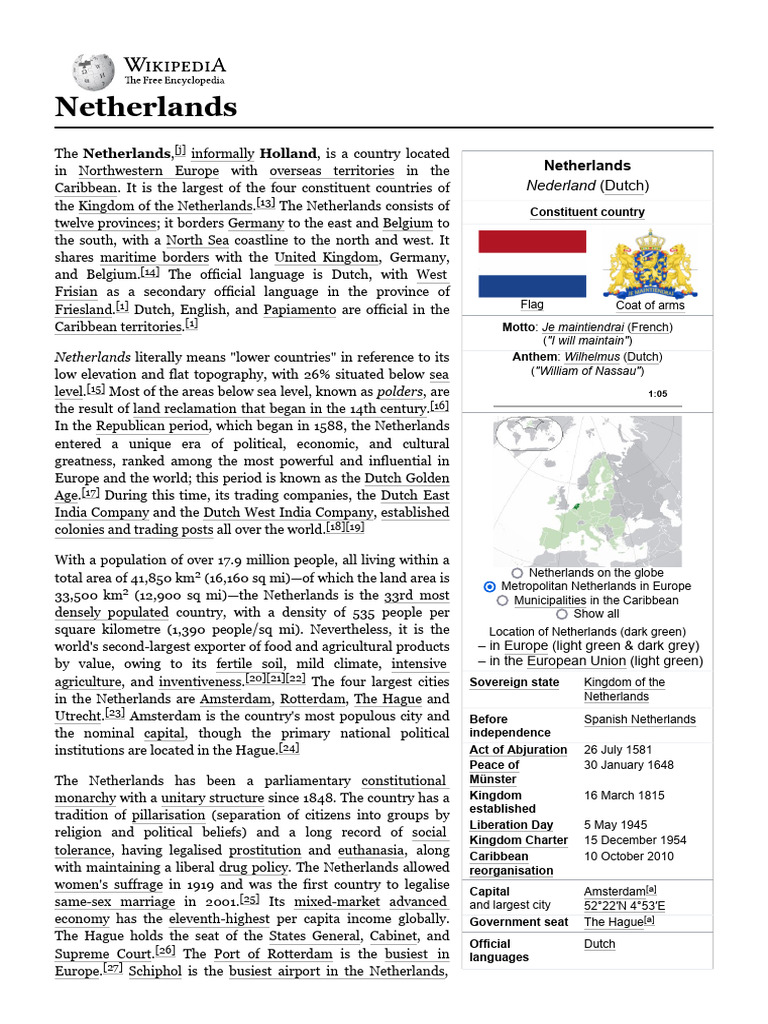Netherlands Nederland (Dutch) | PDF