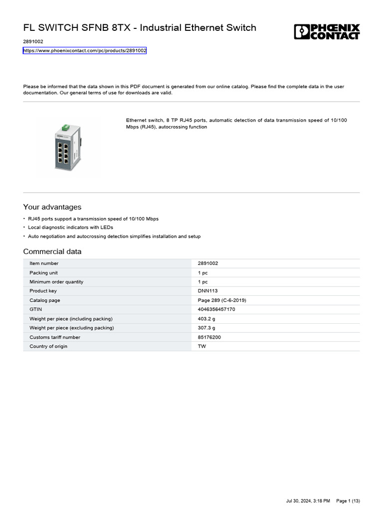 Phoenix Contact 2891002 en | PDF