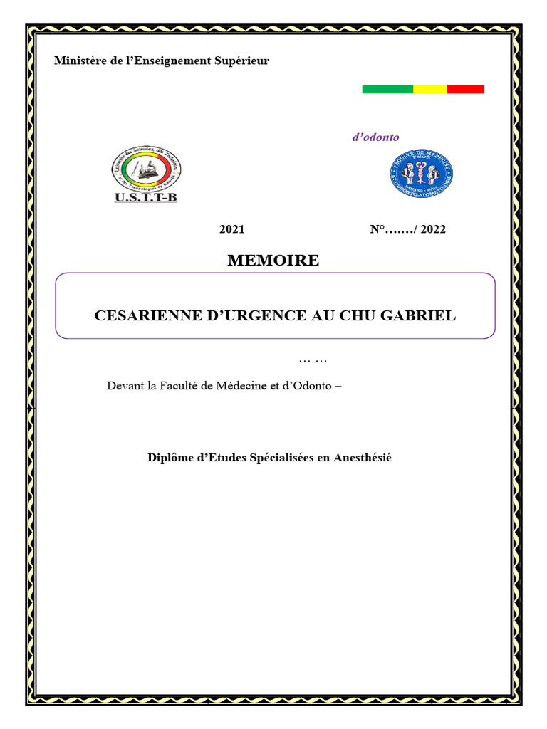 Memoire DES DR Ramata Samaké | PDF