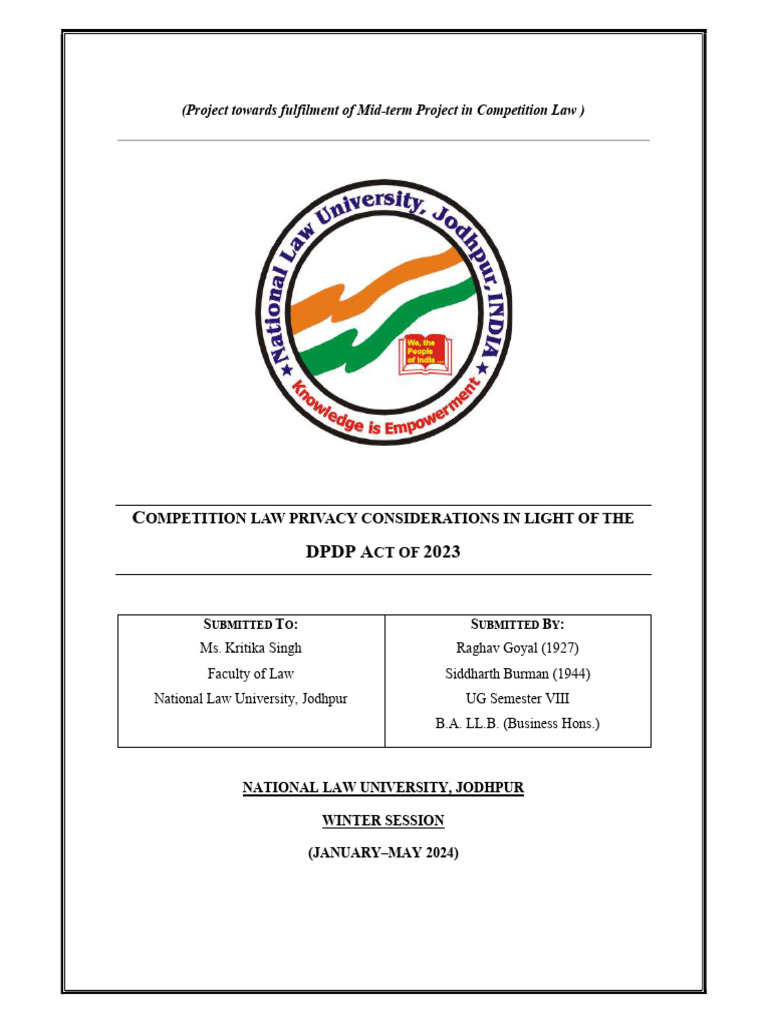 Competition Law Project PDF | PDF