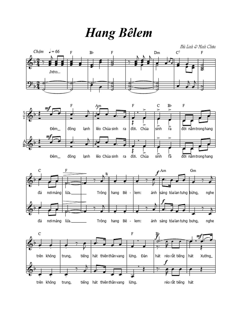 Hang Be Lem - Arr. Hai Linh FT Minh Chau | PDF
