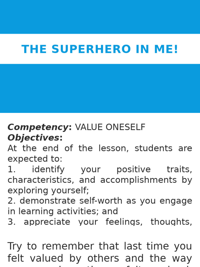 The Superhero in Me | PDF