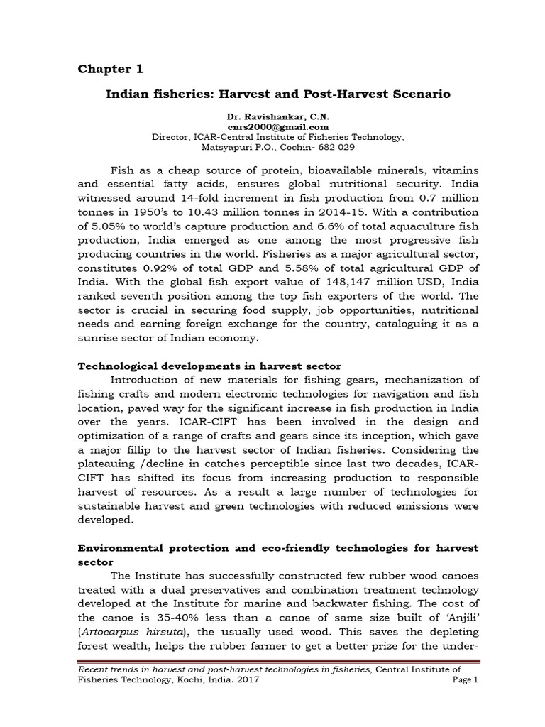 Fisheries Post-Harvest Technology | PDF