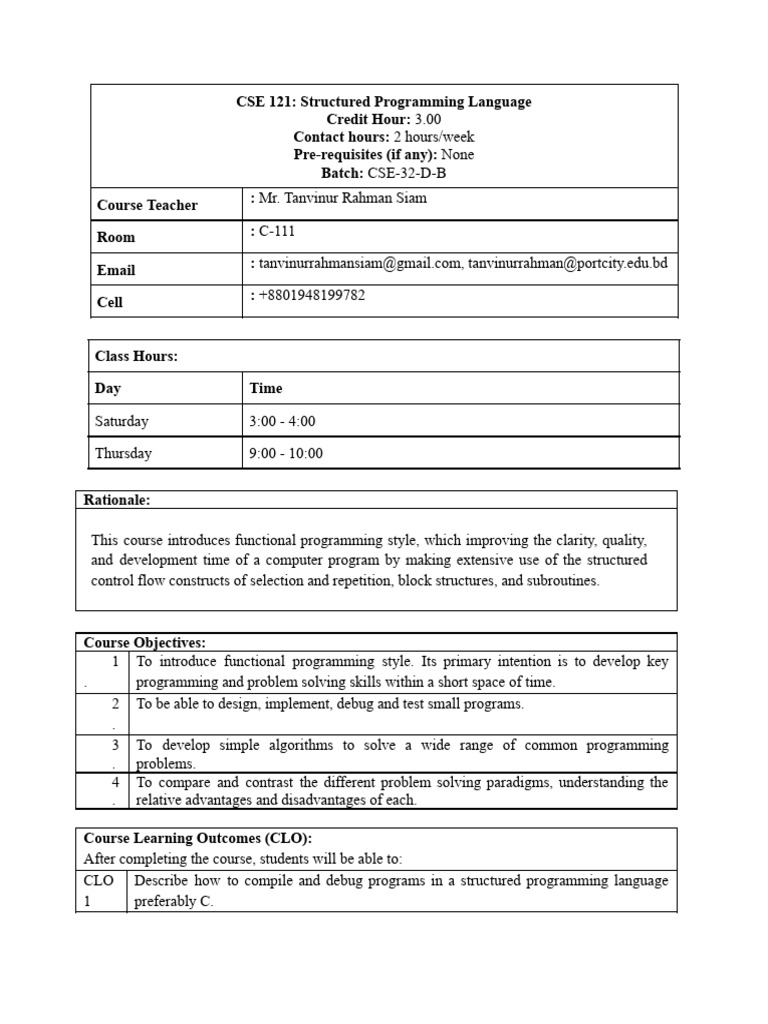 CSE 121 - 32 D B Lesson Plan | PDF | Pointer (Computer Programming) | Career & Growth