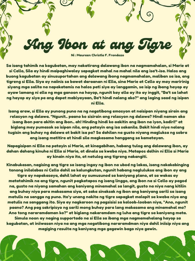 Ang Ibon at Ang Tigre | PDF