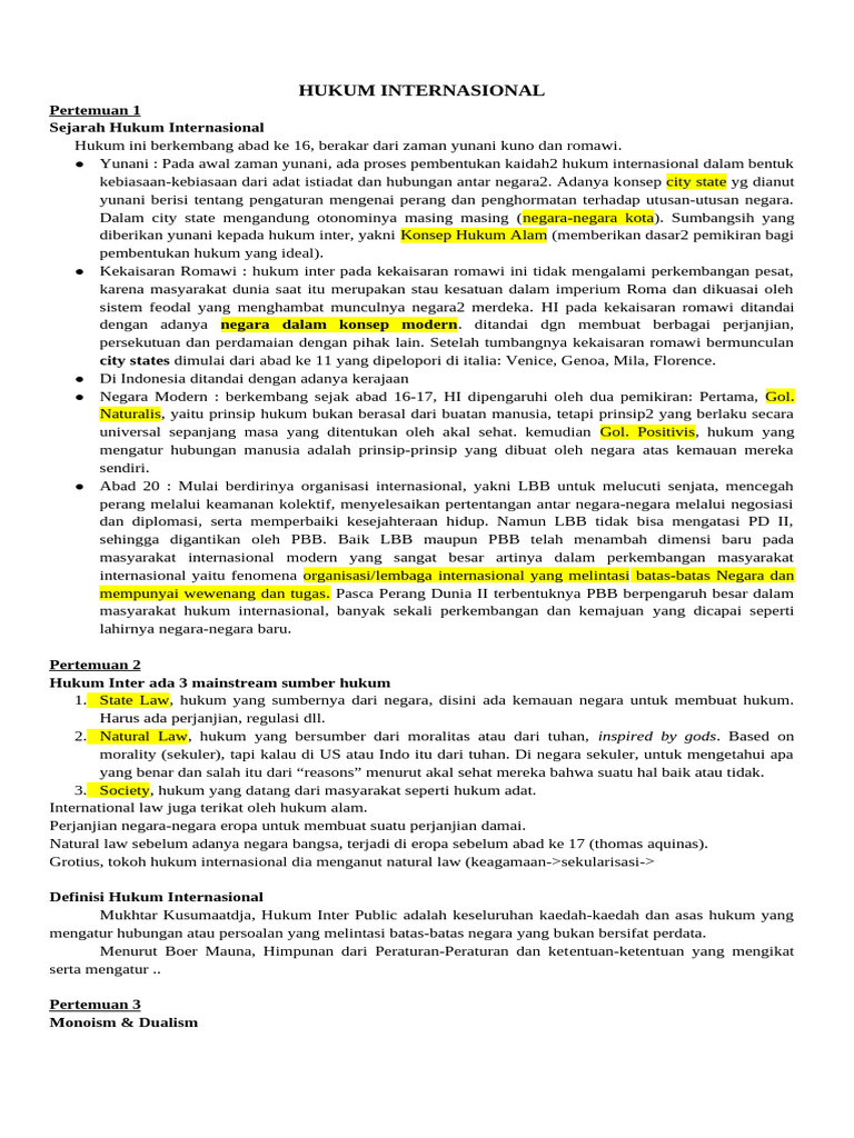 Catatan Hukum Internasional | PDF