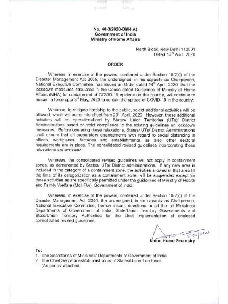 Lockdown Guidelines | PDF