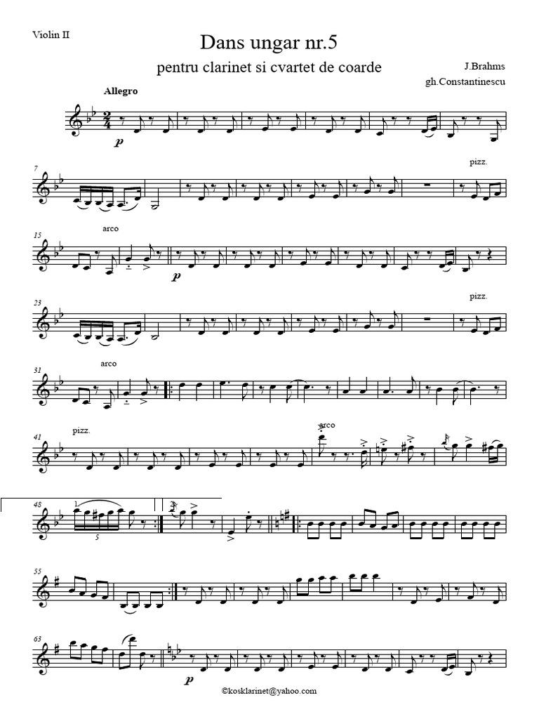 Dans Ungar Sol Minor - Violin II | PDF