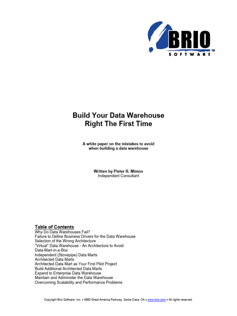 Build Your Data Warehouse | PDF