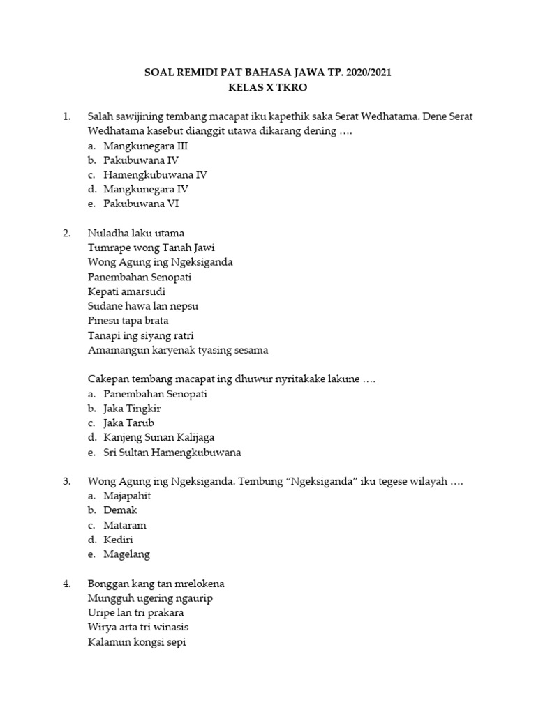 Salinan SOAL REMIDI PAT GENAP KELAS X TKRO | PDF