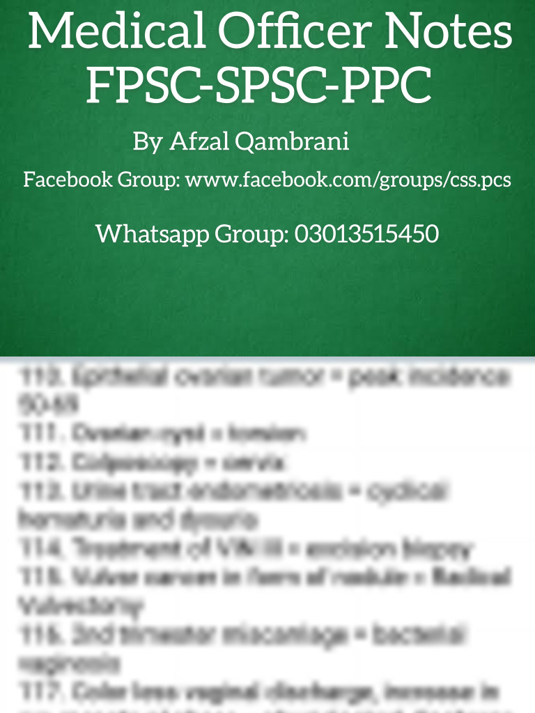 Medical Officer (MBBS) Notes | PDF