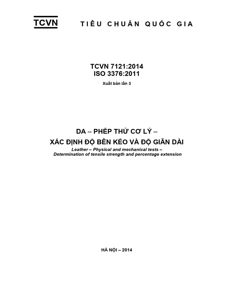 TCVN 7121 - 2014 (Iso 3376 - 2011) | PDF