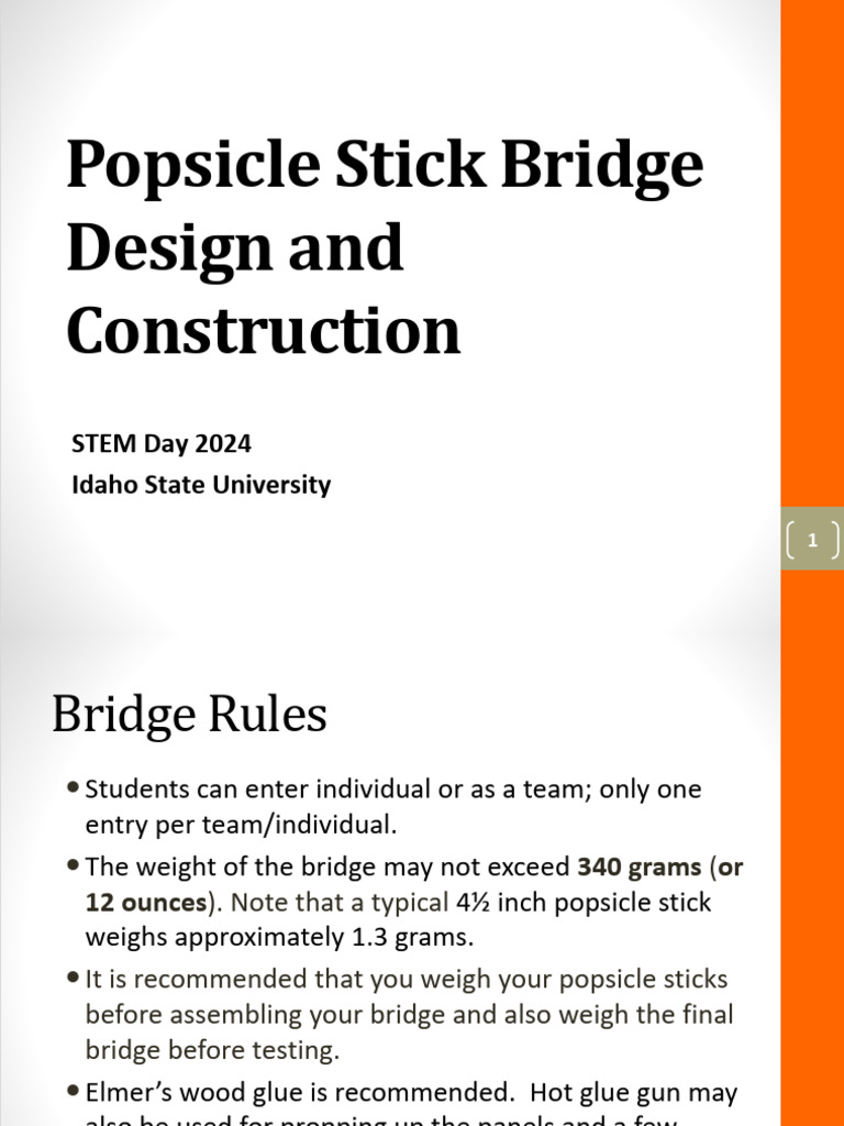 Popsicle Stick Bridge Design and Construction Instructions Bengal STEM ...