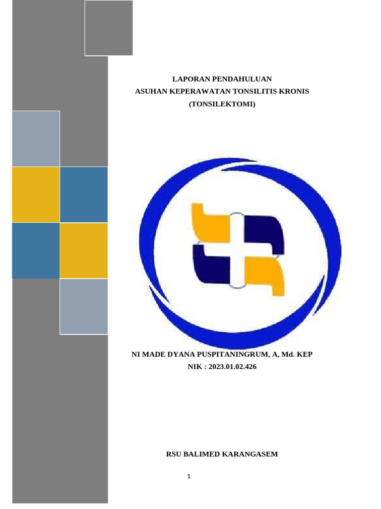 Dyana - April - LP Dan Askep Tonsil | PDF