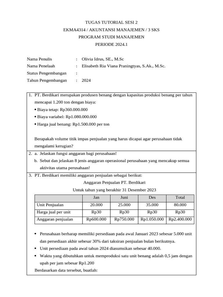 File Tugas 2 Akutansi Manajemen | PDF