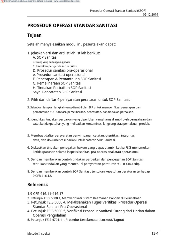 SSOP USDA - En.id | PDF