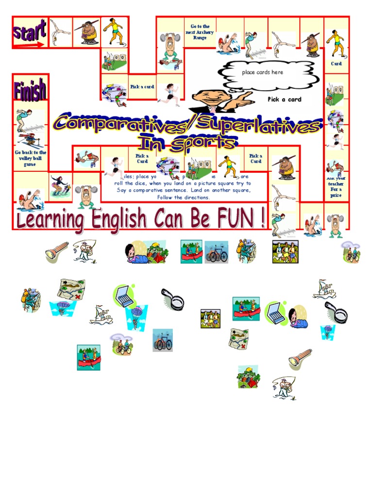 Comparatives and Superlatives in Sports Board Game | PDF