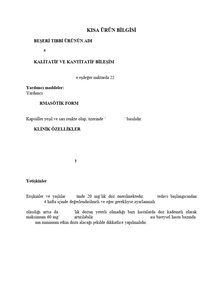 Kisa Ürün Bilgisi | PDF