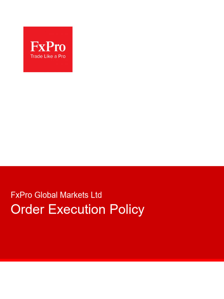 Order Execution Policy Pdf