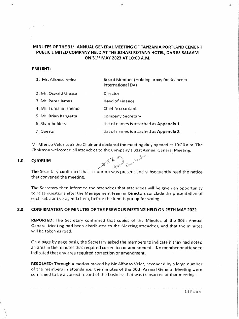 Twiga Cement Latest Report | PDF
