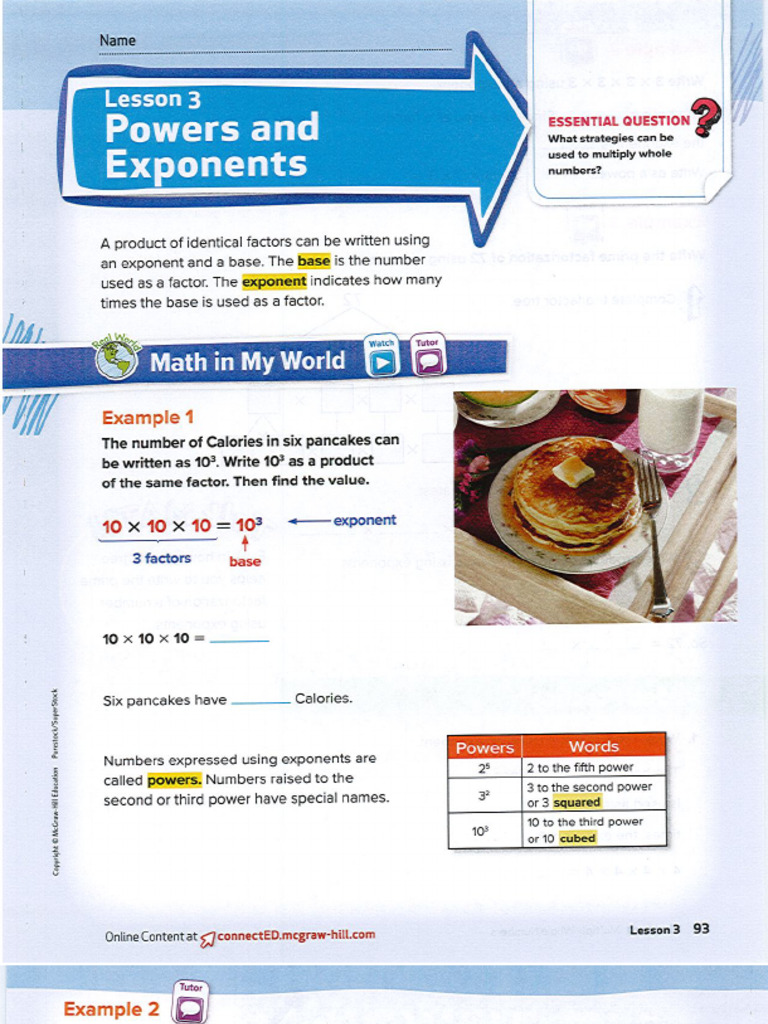 grade 5 lesson 3 powers and exponents | PDF