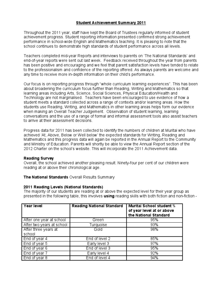 Student Achievement Newsletter December 2011 | PDF | Educational ...