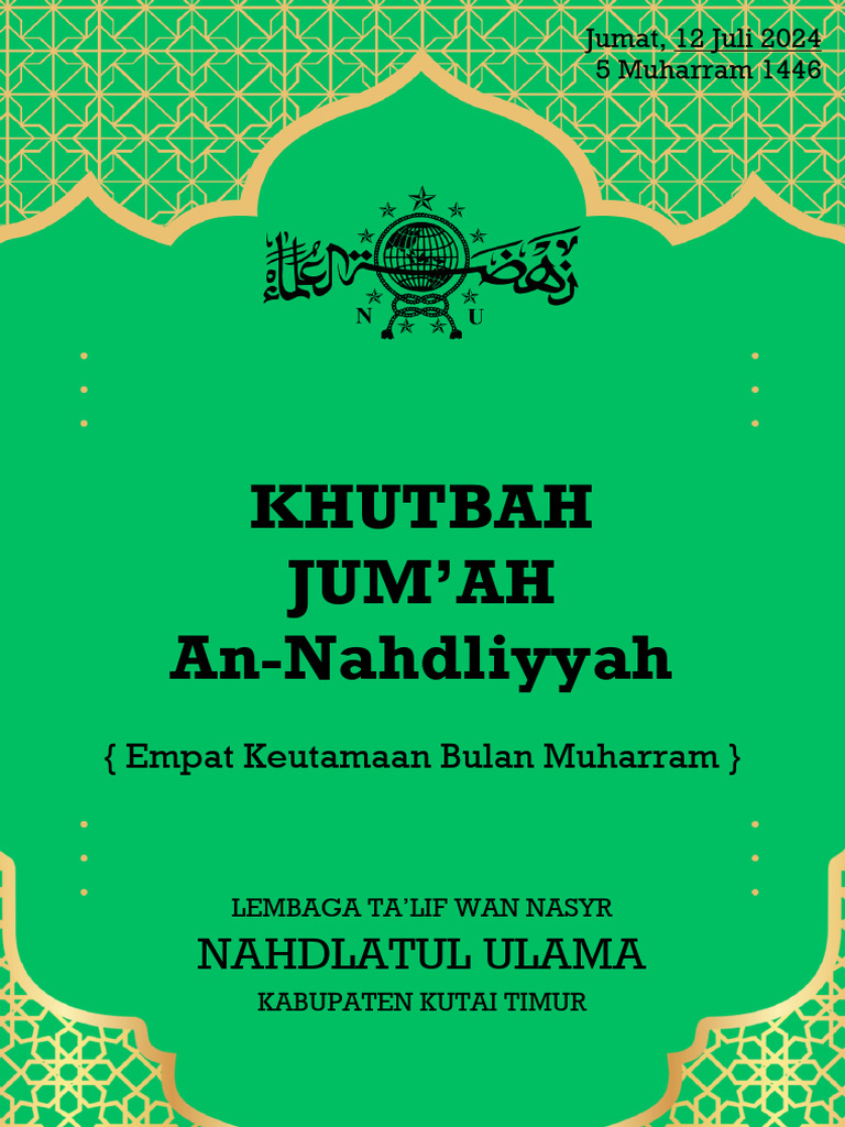 Khutbah Jumat NU Kutim - Empat Keutamaan Bulan Muharram | PDF