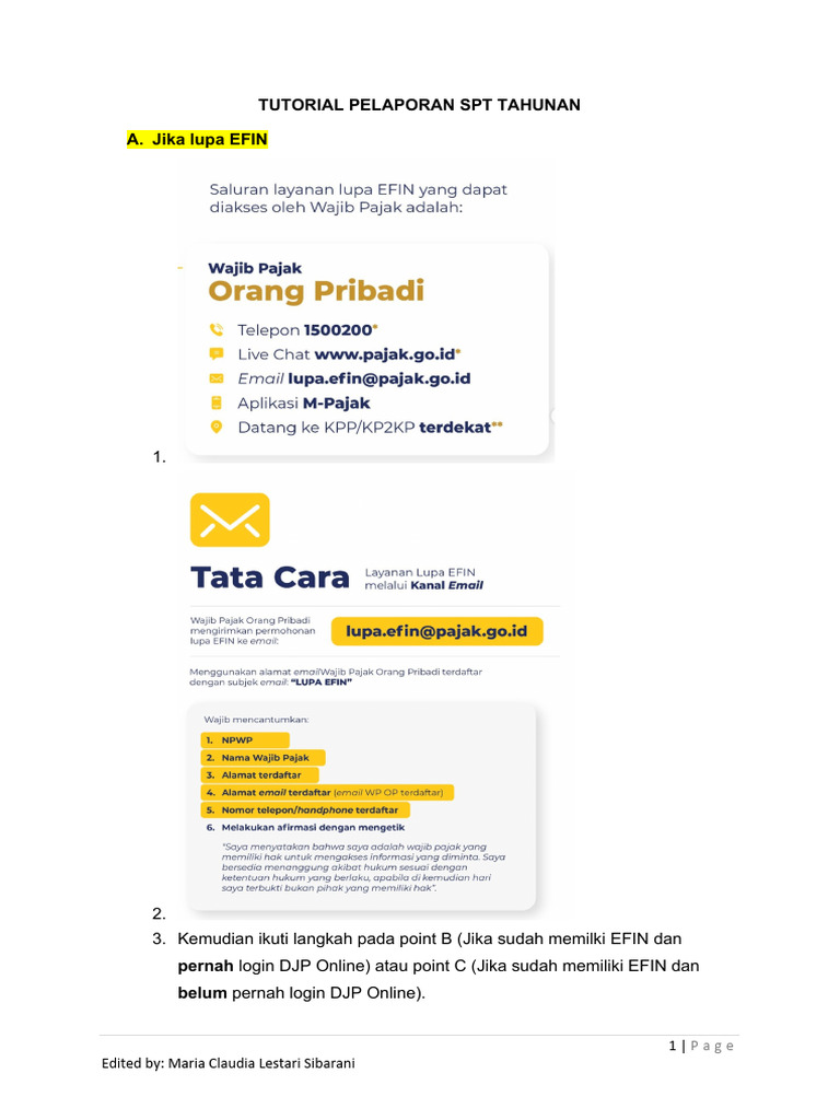 Tutorial Pelaporan SPT Tahunan | PDF