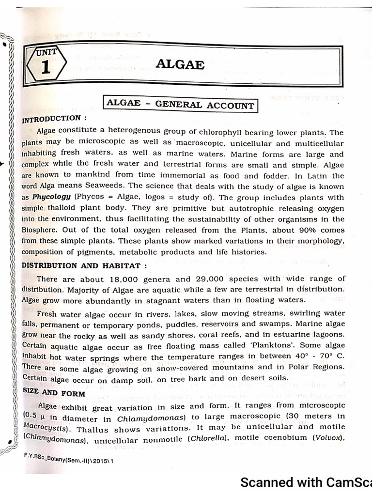 Algae Notes | PDF