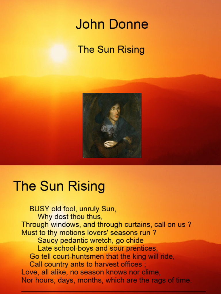 'Sun Rising' by John Donne | PDF