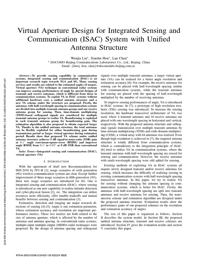 Virtual Aperture Design For Integrated Sensing and Communication ISAC ...