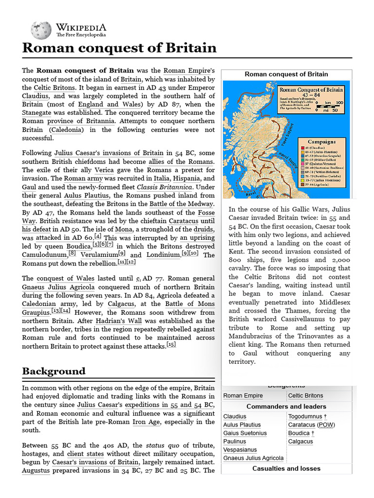 Roman Conquest of Britain | PDF