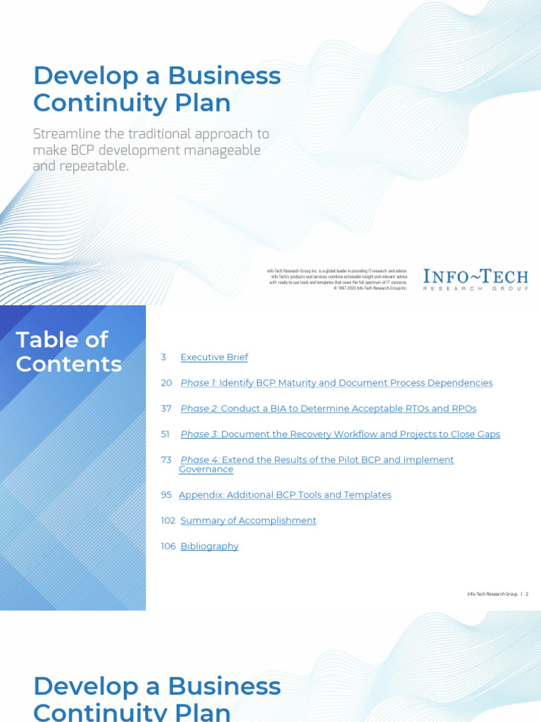 It Develop A Business Continuity Plan Phases 1 4 V2 | PDF