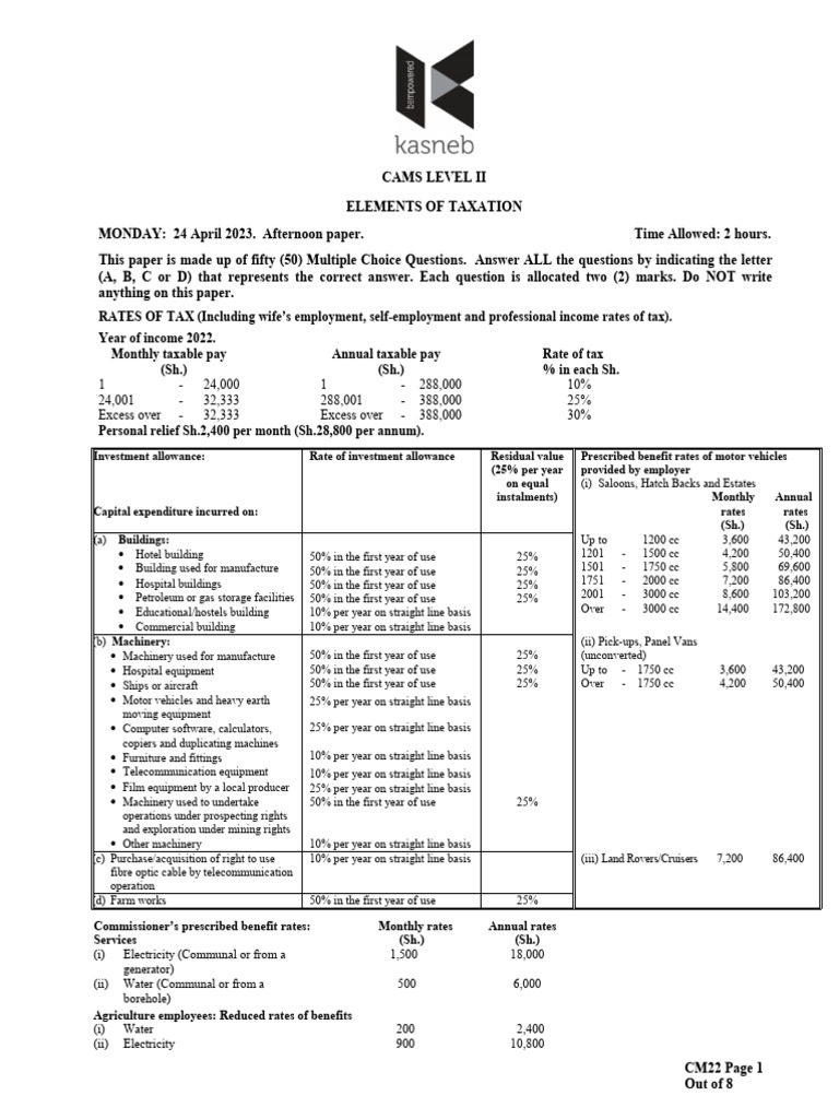 CM22 Elements of Taxation | PDF | Taxes | Expense
